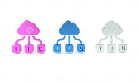 Colorful Cloud Technology Data Transfer And Storage Icon Isolated On