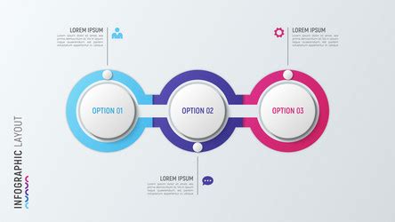 Three Elements Flow Chart Template Royalty Free Vector Image