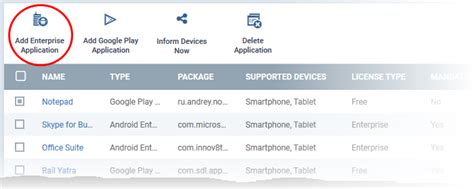Add Android Apps And Install Them On Devices Comodo IT And Security Manager