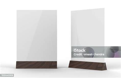 테이블 발음 똑바로 프로 모션 메뉴 테이블 텐트 위로 사인 홀더 테이블 메뉴 카드 디스플레이 스탠드 액자 모의 대 한 템플릿 디자인 3d 렌더링 그림입니다 0명에 대한 스톡