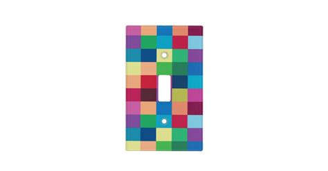 Colorful Checkerboard Pattern Light Switch Cover Zazzle
