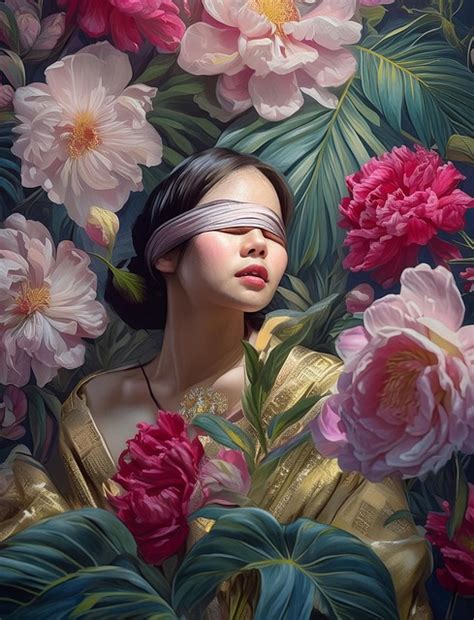 Download Ai Generated Blindfold Woman Royalty Free Stock