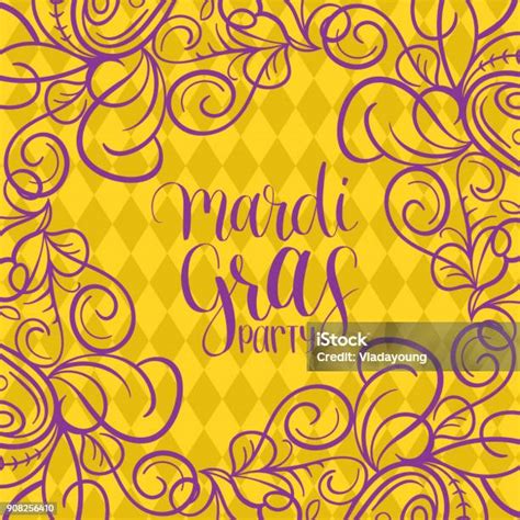 마디 그 라 손 문자 인사말 카드 벡터 지방 참회 화요일 포스터 화려한 패턴 배경에 초대 3월에 대한 스톡 벡터 아트 및 기타 이미지 Istock