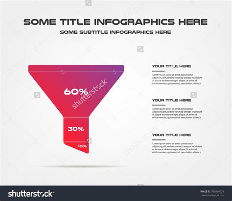 Funnel Chart Percentage Infographics Element Of Graph Diagram With 3 Options Parts