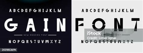 추상 디지털 기술 글꼴 알파벳입니다 브랜드 등을 위한 최소한의 현대적인 도시 글꼴 타이포그래피 서체 대문자 소문자 및 숫자 0명에 대한 스톡 벡터 아트 및 기타 이미지
