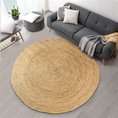 Signature Loom Handcrafted Farmhouse Jute Accent Rug 7 Ft Round