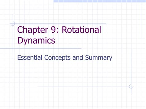 PPT Essential Concepts In Rotational Dynamics PowerPoint Presentation ID