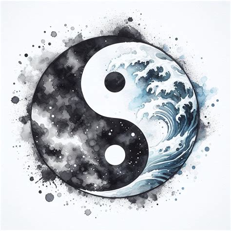 Premium Photo Yin Yang Symbol Water Color Floral And Botanic