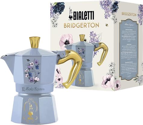Bialetti Moka Express Bridgerton 3 Cup Anti Scald Handle Non Induction