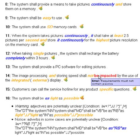sample tool output applied to the text used for evaluation cf