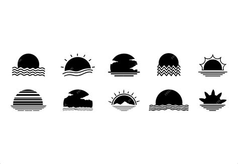 Premium Vector Collection Of Sunrise And Sunset Silhouette