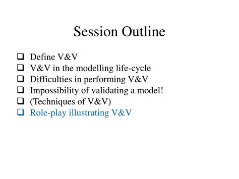 Ppt Teaching An Advanced Simulation Topic Verification And Validation