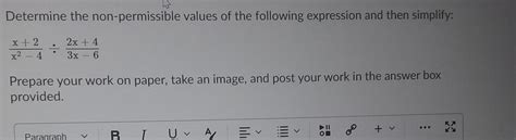 solved determine the non permissible values of the following