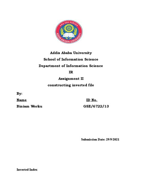 inverted file assignment pdf search engine indexing computer data