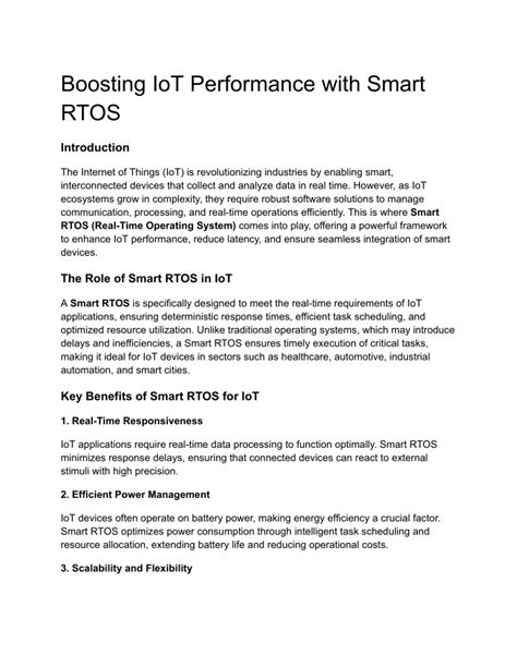 Ppt Boosting Iot Performance With Smart Rtos Powerpoint Presentation