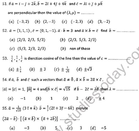 Jee Mathematics Vectors Mcqs Set A With Answers