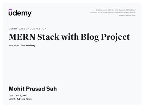 Udemy Mernstack Certification Learning Webdevelopment Mohit Sah