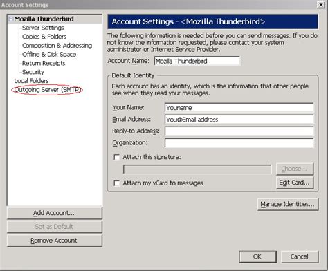 Mail Relay Outgoing Setup With Mozilla Thunderbird