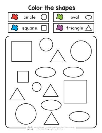 Color By Shape Coloring Worksheets Itsy Bitsy Fun