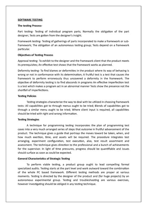 Software Testing Process Software Testing The Testing Process Part