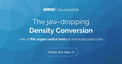 Density Conversion And Density Units Omni Calculator