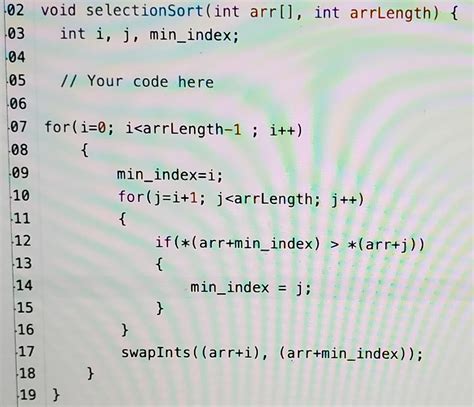 Solved 58 Selection Sort Is A Sorting Algorithim That