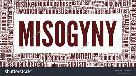 Misogyny Word Cloud Conceptual Design Isolated Stock Vector Royalty