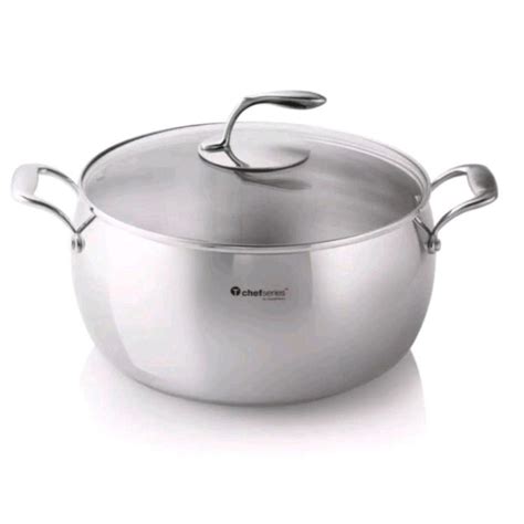 Tupperware Chef Series Belly Stockpot 5 7l Stainless Steel Shopee