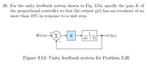Solved 26 For The Unity Feedback System Shown In Fig 354