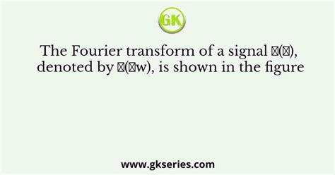 The Fourier Transform Of A Signal 𝑥 𝑡 Denoted By 𝑋 𝑗w Is Shown In