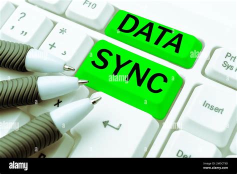 Hand Writing Sign Data Sync Internet Concept Data That Is Continuously