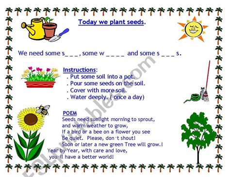 Plants Esl Worksheet By Pilarruano