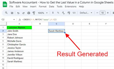 How To Get The Last Value In A Column In Google Sheets