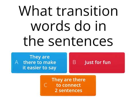 Transitional Markers Quiz