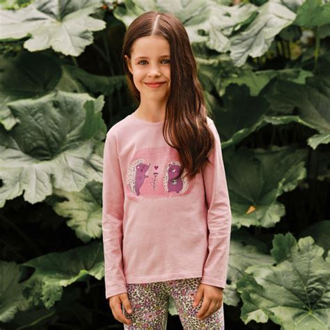 Тениска с дълъг ръкав цвят Розов Размер Височина в см 98