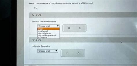 Solved Texts Predict The Geometry Of The Following Molecule Using The Vsepr Model So3 Part 1