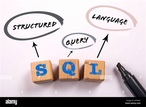 Sql Structured Query Language Wooden Cubes With Letters On A White