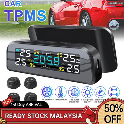 Smart Car TPMS Tyre Solar Pressure Monitoring LCD Display Warning System Monitor Tire Pressure