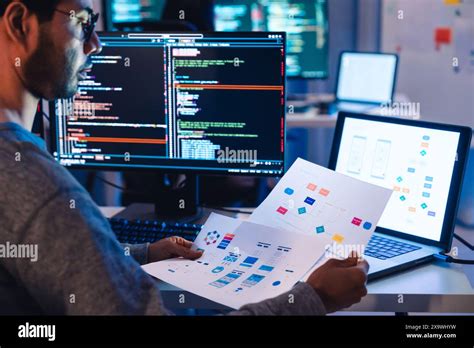 Indian Software Development Working On Coding Computer Screen And