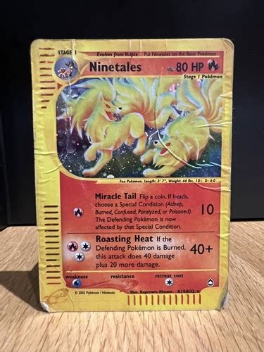 Ninetales Aquapolis H19h32 Played Rare Holo Pokemon Card 2002 Ebay