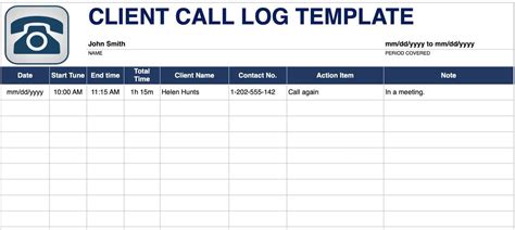10 Free Phone Call Log Templates In Excel And Clickup