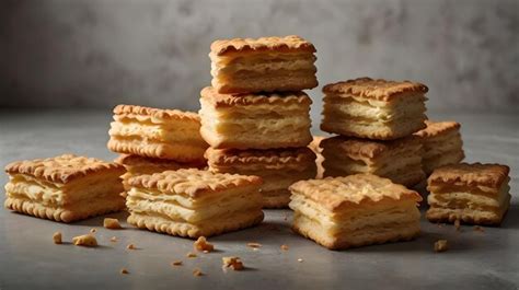 A Pile Of Mini Crackers With A Small Cracker On The Top Premium Ai Generated Image