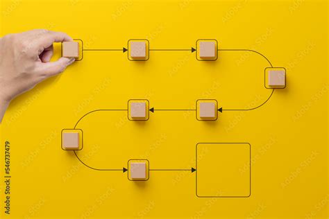 Business Process And Workflow Automation With Flowchart Hand Holding