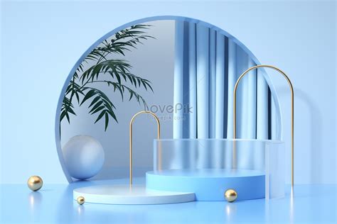 간단한 파란색 빛과 그림자 부스 배경 사진 및 창의적인 일러스트 무료 다운로드 Lovepik