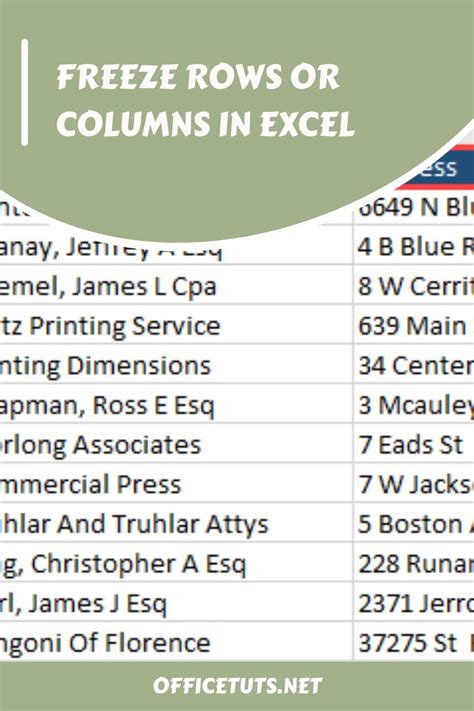 Excel Freeze Rows Or Columns To Keep Data Visible While Scrolling