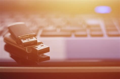 Premium Photo Memory Cards On The Laptop Keyboard