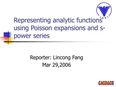 Ppt Representing Analytic Functions Using Poisson Expansions And S