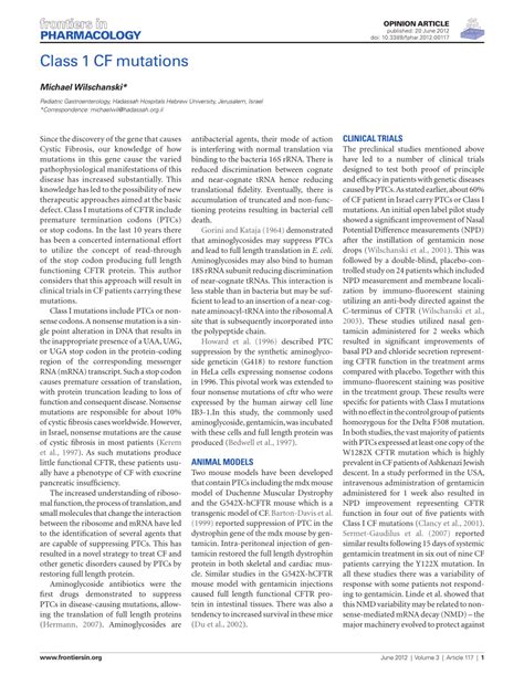 Pdf Class 1 Cf Mutations