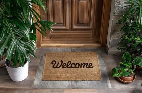 Welcome Mat At Front Door Of House Generative Ai Premium Ai Generated