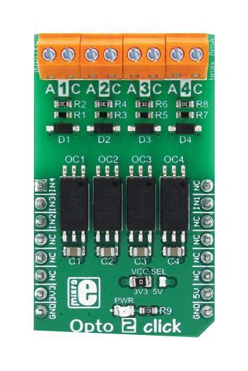 Mikroe 3015 Mikroelektronika Add On Board Opto 2 Click Board Optical Isolator Element14